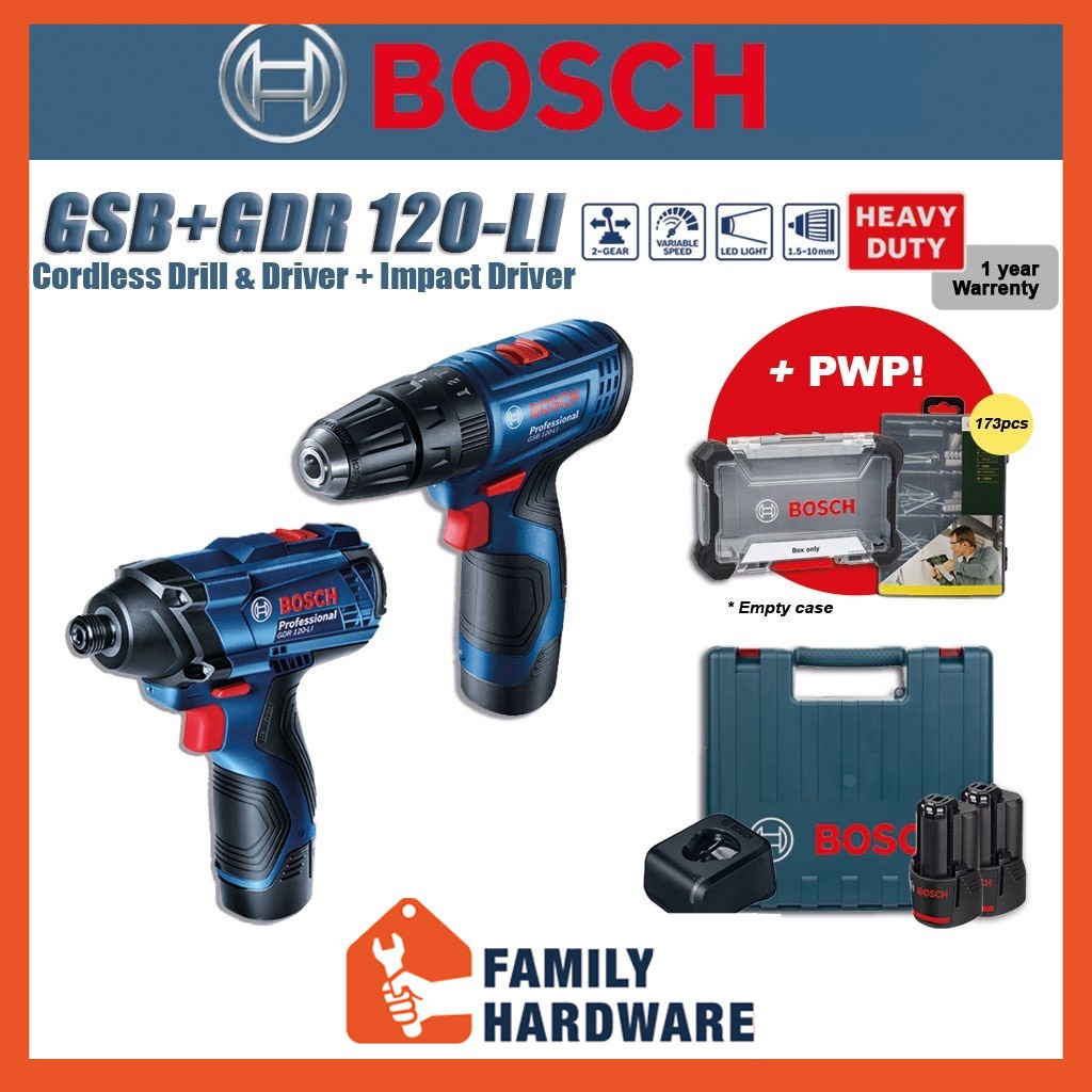 BOSCH 12v combo drill battery drill GSB 120-LI + GDR 120-LI Cordless ...