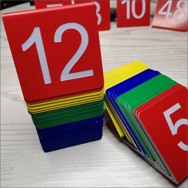 Table Top Number V Stand Double Sides Order Token Queue 桌号牌 双面防水餐号牌MA1 ...