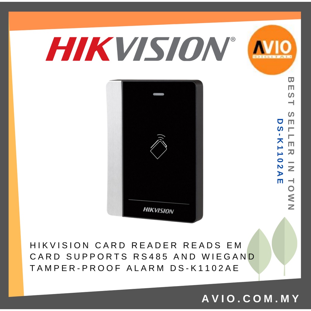 Hikvision Door Access Control 125KHz EM ID RFID Card Reader RS485 ...