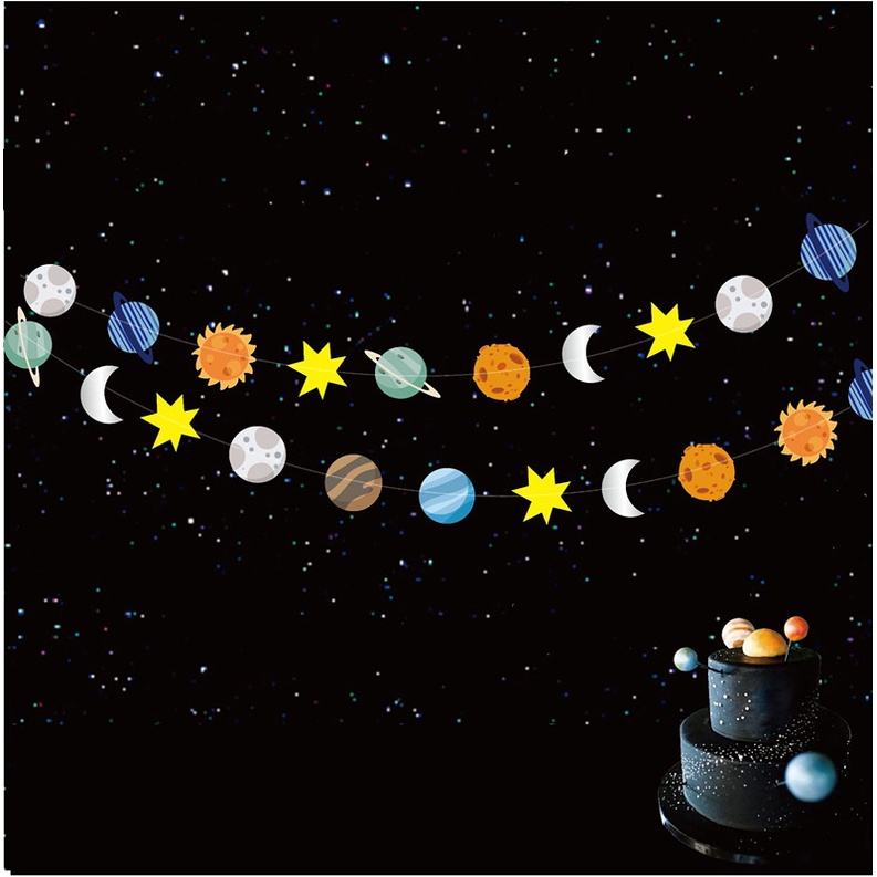 Outer Space Universe Planet Banner Bunting Garland For Kids Party ...