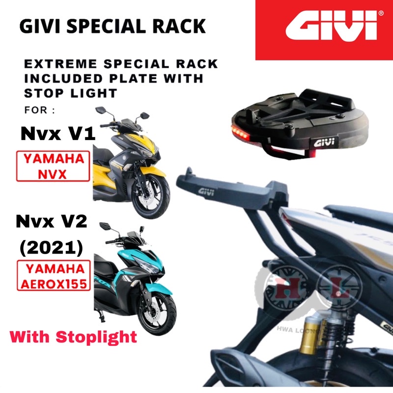 GIVI SPECIAL ADVANCE RACK WITH STOPLIGHT NVX ORIGINAL (GIVI EXTREME SRV ...
