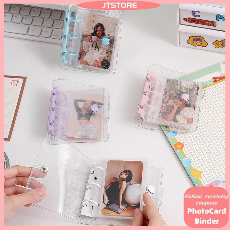 Photo Card Binder Transparent Pvc Card Book Mini Loose-leaf Album Girl ...