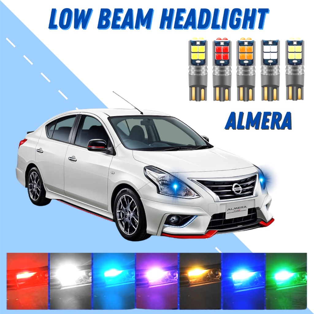 NISSAN ALMERA LOW BEAM HEADLIGHT LED BULB RGB HeadLamp Mentol Lampu ...