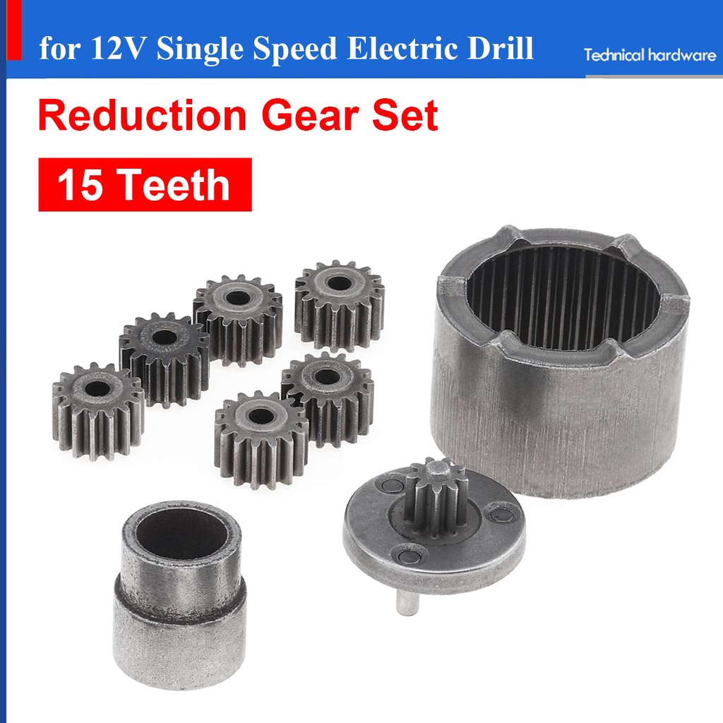 15 Teeth Single Speed Charging Drill Gear Set 12V Reduction Gear ...