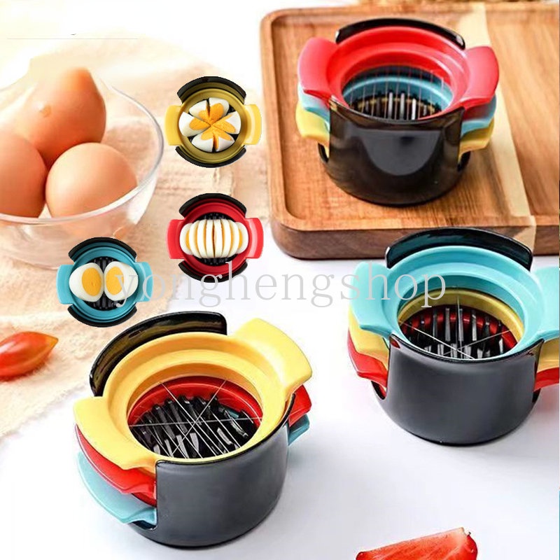 Creative 3 In 1 Egg Slicer Boiled Eggs Cutter Strawberry Sausage Fruit ...
