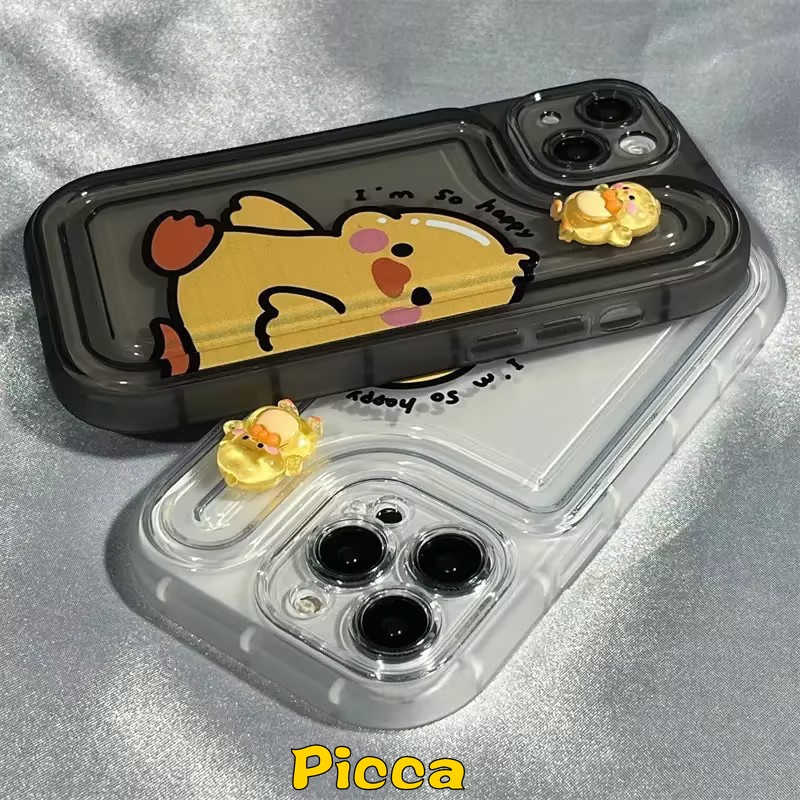 Cartoon 3D Doll Cute Little Yellow Duck Phone Case Compatible for ...