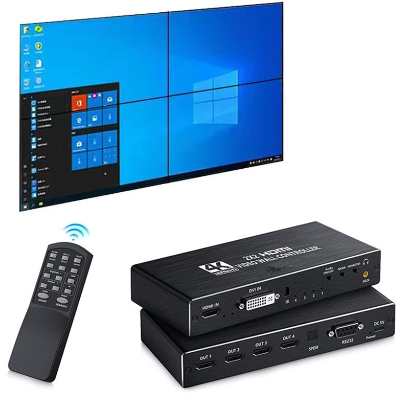 4K HDMI Wall Controller 2 3 4 TVs 1080p 2x2 Video Processor 1x2 1x3 1x4 ...