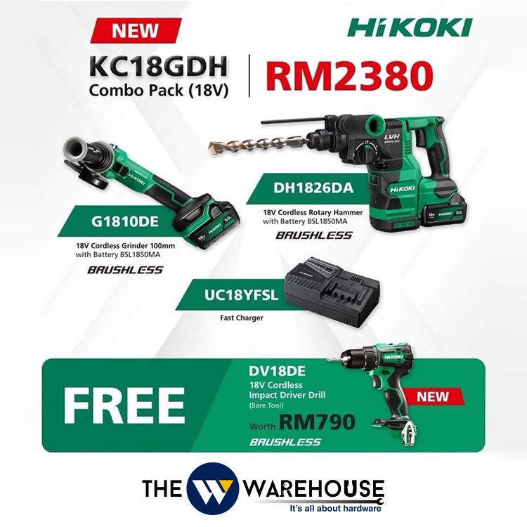HiKOKI 18V Cordless Combo Kit KC18GDH | Shopee Malaysia