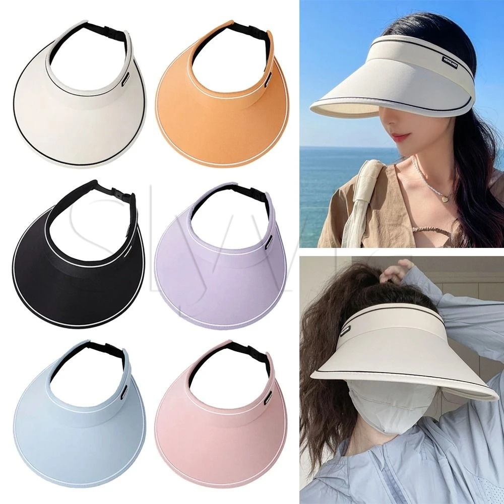 Ladies Empty Top Sun Hats Sports Foldable Visor Hats Fashion Outdoor ...