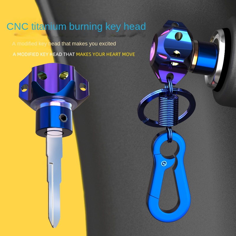Universal Aluminum Alloy Keychain Modified Burnt Blue DIY Key Cover ...