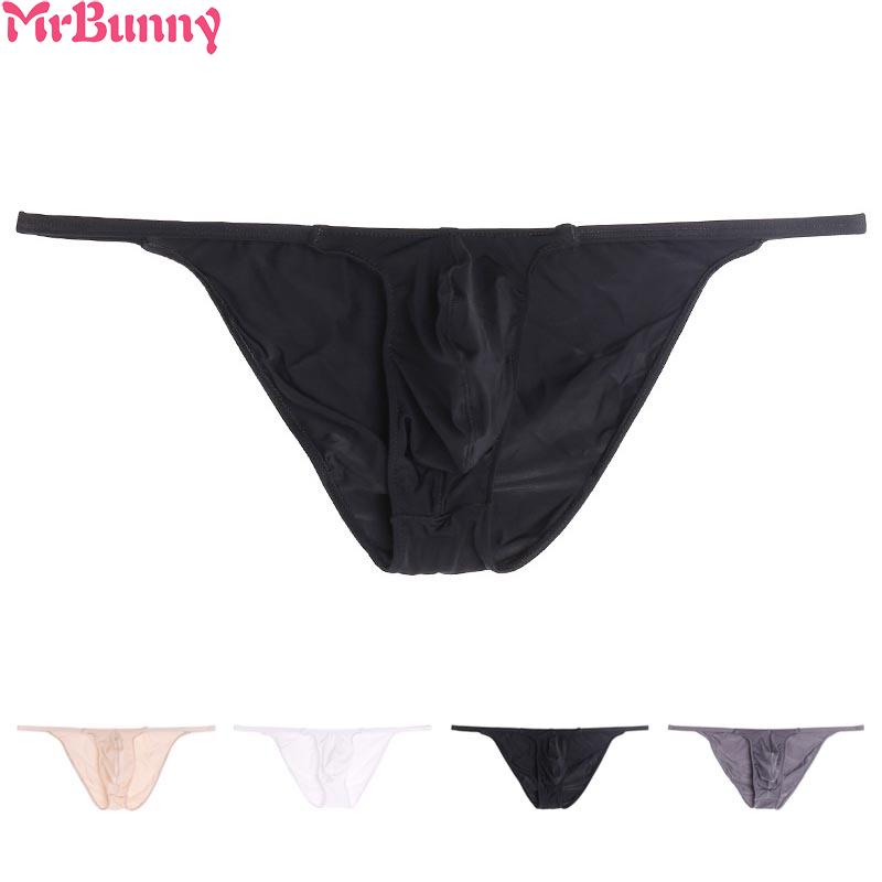 Mens Hot G-string Briefs Ice Silk Pouch Bikini Underwear Tanga Lingerie ...