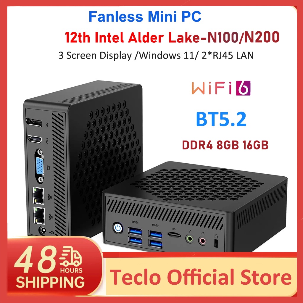 SZBOX AC8-N Mini PC Intel 12th Alder Lake N100/N200 Windows 11 Pro DDR4 ...
