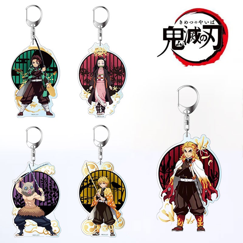 Hot Anime Demon Slayer Keychain Acrylic Animation Characters Tanjiro ...