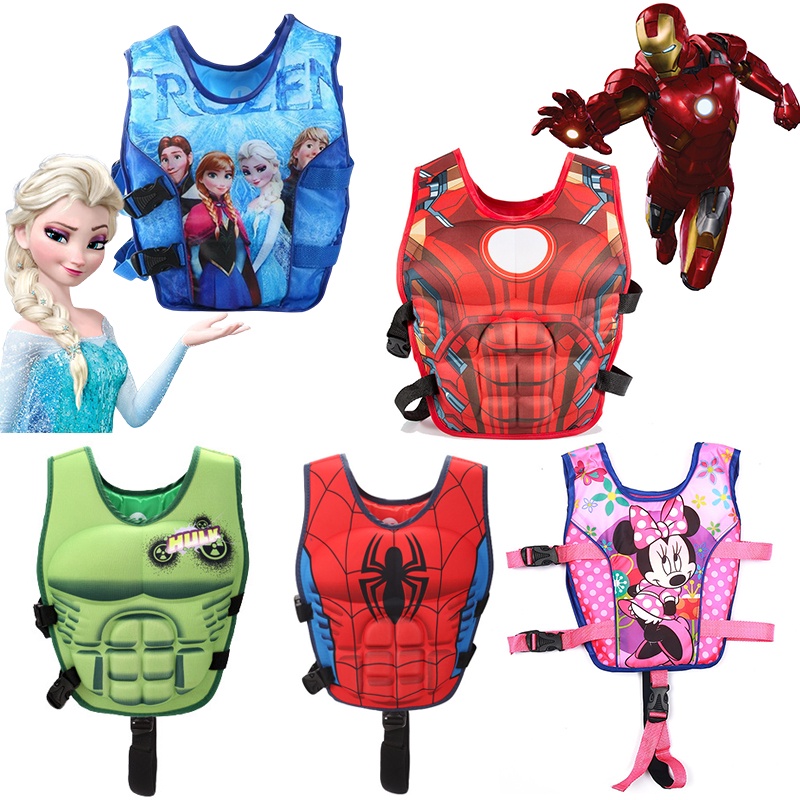 Disney Marvel Life Kids Vest, Cartoon Iron Man Hulk Spider-Man Floating ...