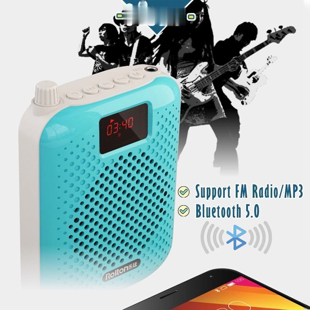 BLUETOOTH MICROPHONE Rolton K500 Voice Amplifier Bluetooth Speaker for ...