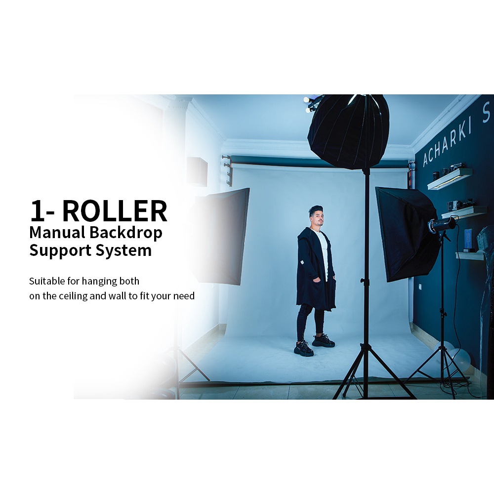 Photography Backdrop Lifter Manual Chain Axis 1 Roller Wall Mounting ...