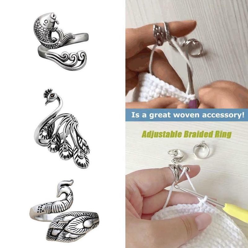 Adjust Finger Wear Thimble Yarn Guides Knitted Rings Adjustable ...