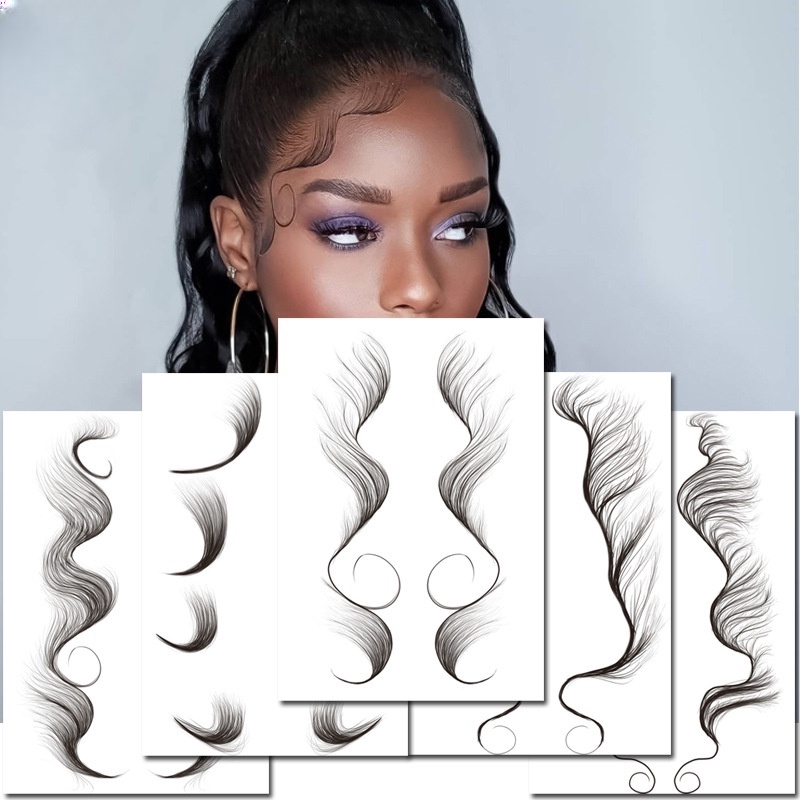 Fake Edges Baby Hair Tattoo Stickers Waterproof Temporary Tattoo Body ...