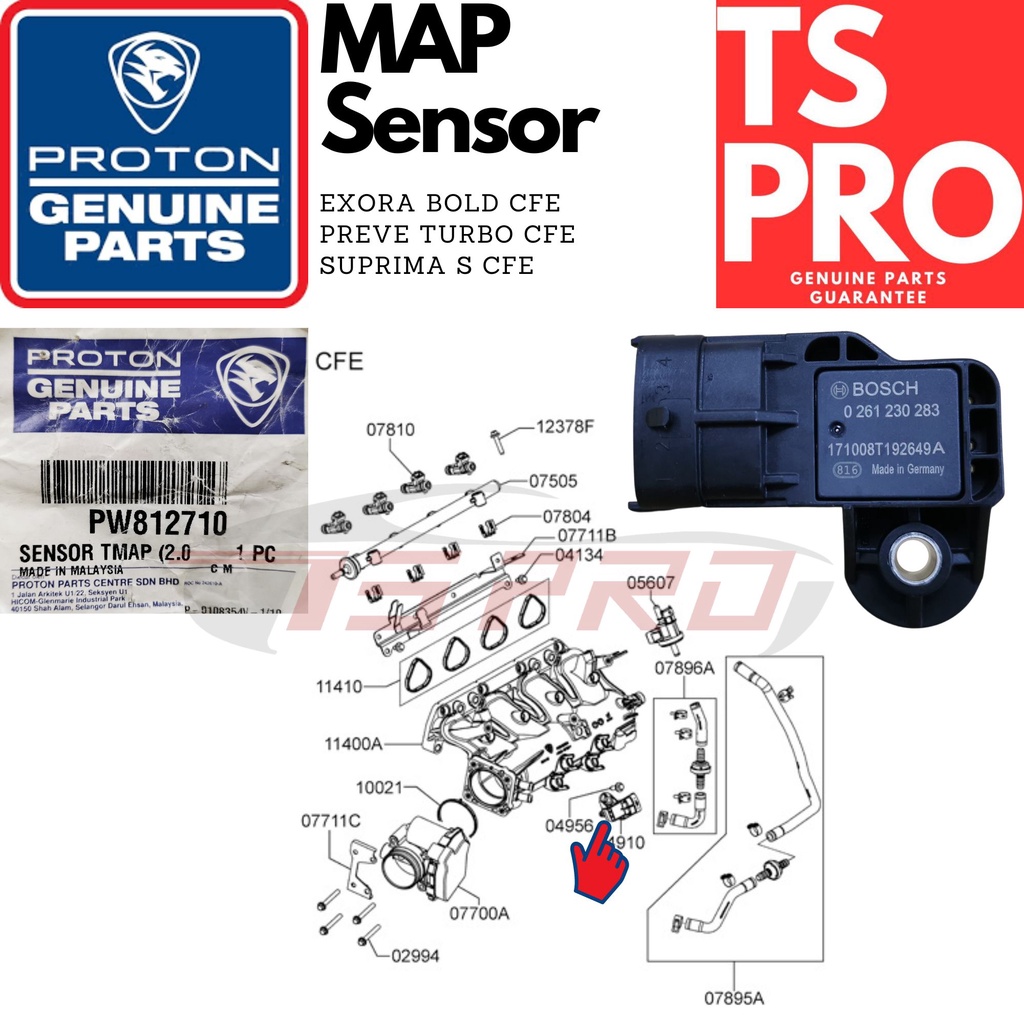 Proton Exora Bold Preve CFE Turbo Suprima S Genuine Manifold Absolute ...