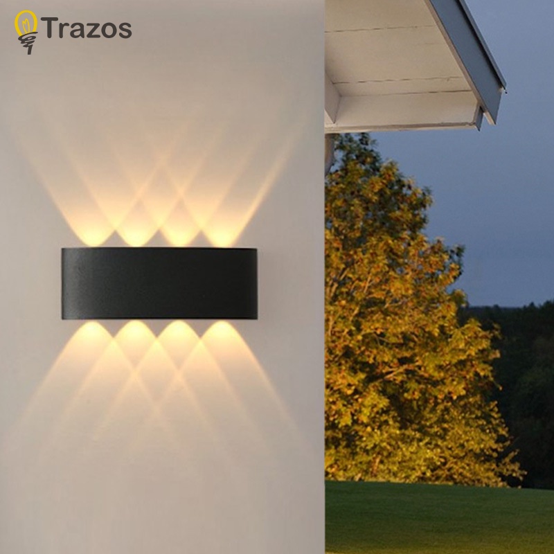 IP65 LED Wall Lamp Outdoor Waterproof Garden Lighting Aluminum AC86-265 ...