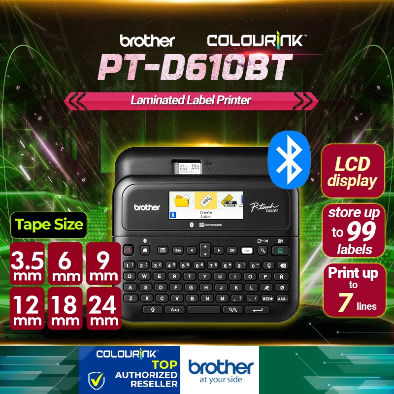 Brother PT-D610BT Label Printer Barcode QR Code Sticker Bluetooth PC ...