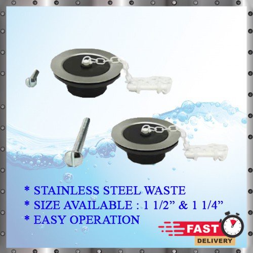 Kitchen Sink / Toilet Basin Stainless Steel Cover Basin Waste 1-1/4"/1 ...