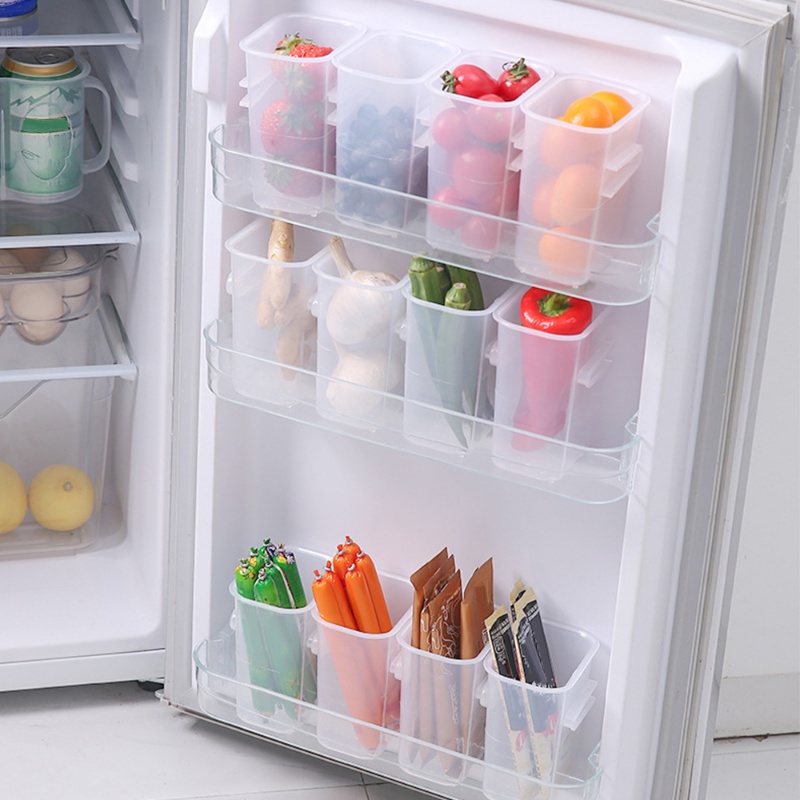 1Pc Refrigerator Side Door Buckle Storage Boxs with Drain Food Fresh ...