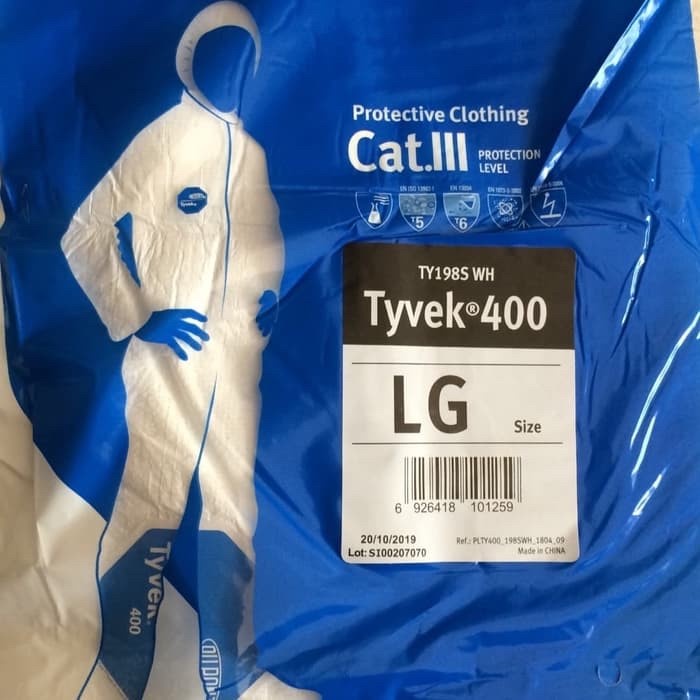 Frontliner PPE Disposable Coverall DUPONT Tyvek 400 DOSH Approval JKKP ...