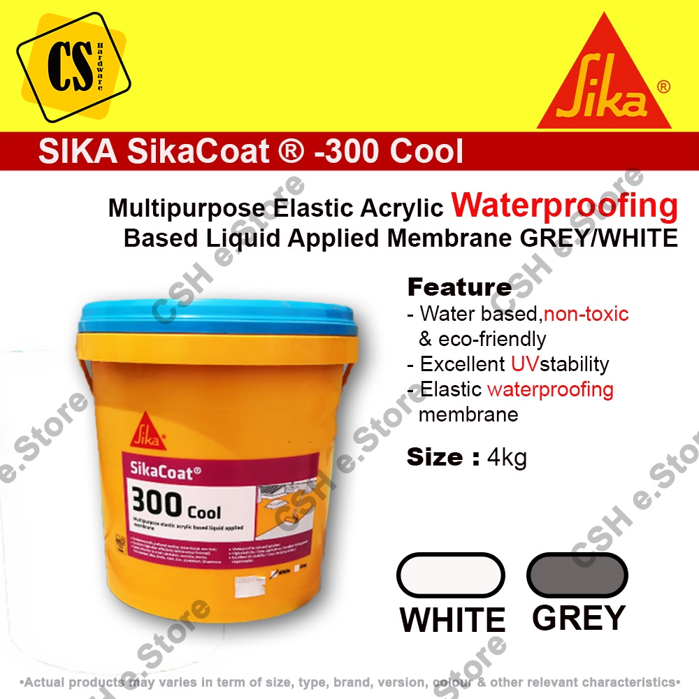 SIKA Sikacoat 300 4kg Cool Waterproofing UV Stability Elasting Acrylic ...