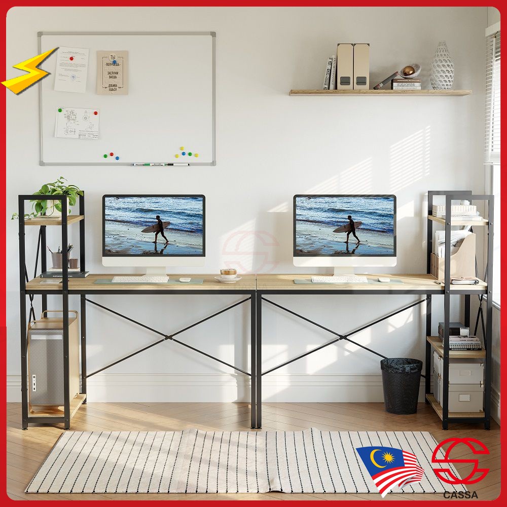 Cassa 7.5 Feet (230CM) Long Office Table Study Table Desk with Book ...