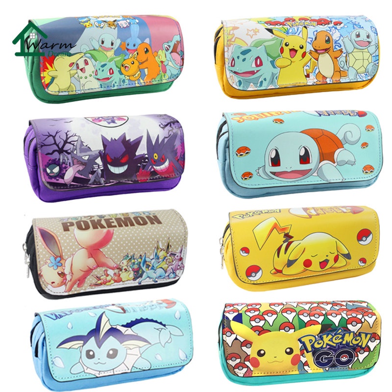 Pokemon Pencil Case Cartoon Pencil Box School Stationery Box Large ...