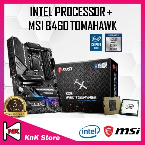 MSI MAG B460 TOMAHAWK B460 LGA1200 MOTHERBOARD + Intel 10TH GEN ...