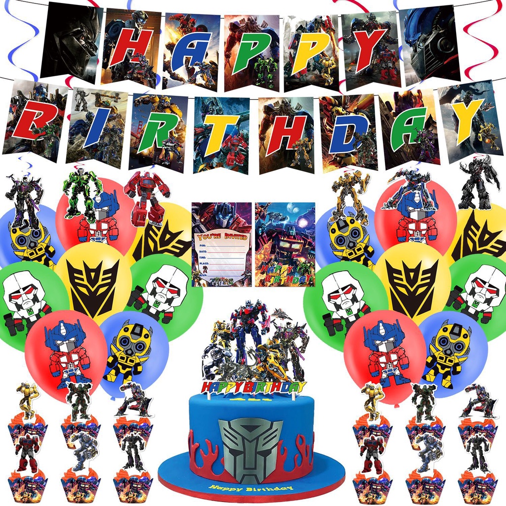 Transformers Theme Birthday Party Balloon Decoration Set for Kids Boy ...