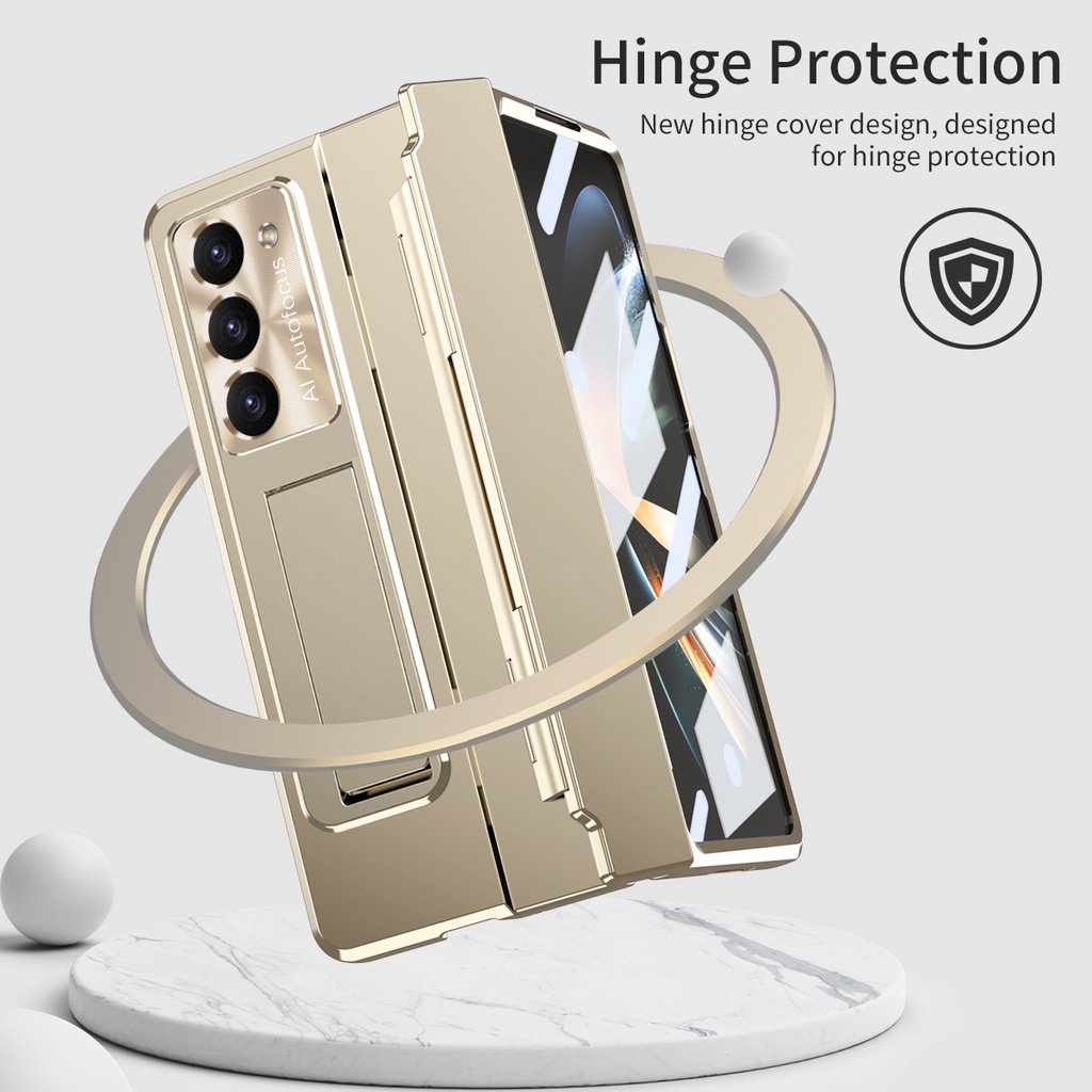 Luxury Plating Mirror Leather Folding Cover For Samsung Galaxy Z Fold 5 ...