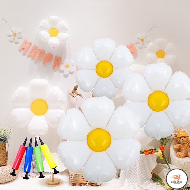 FS Kawaii Big Size Daisy Flower Aluminum Balloons / Wedding Birthday ...
