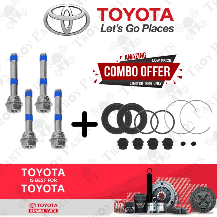 Toyota Front Disc Brake Caliper Guide Pin Bolt / Repair Kit (Full Set ...