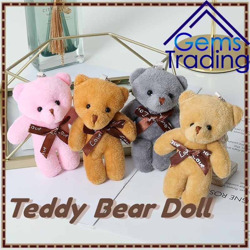 (1 PCS)Teddy Mini Bear Cute Small Size Soft Stuffed Bear Doll Plush ...