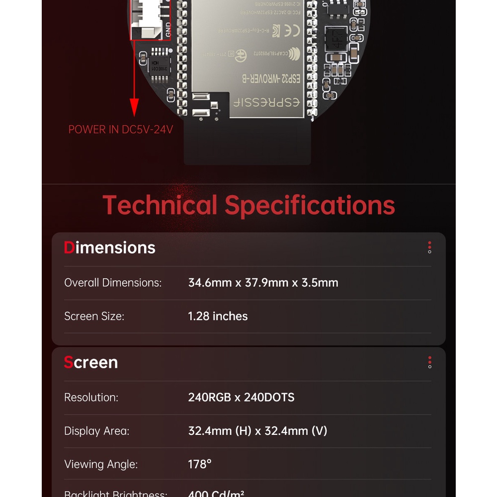 BIGTREETECH Knomi v1.0 Mini Round Screen for Voron Stealthburner Hotend ...
