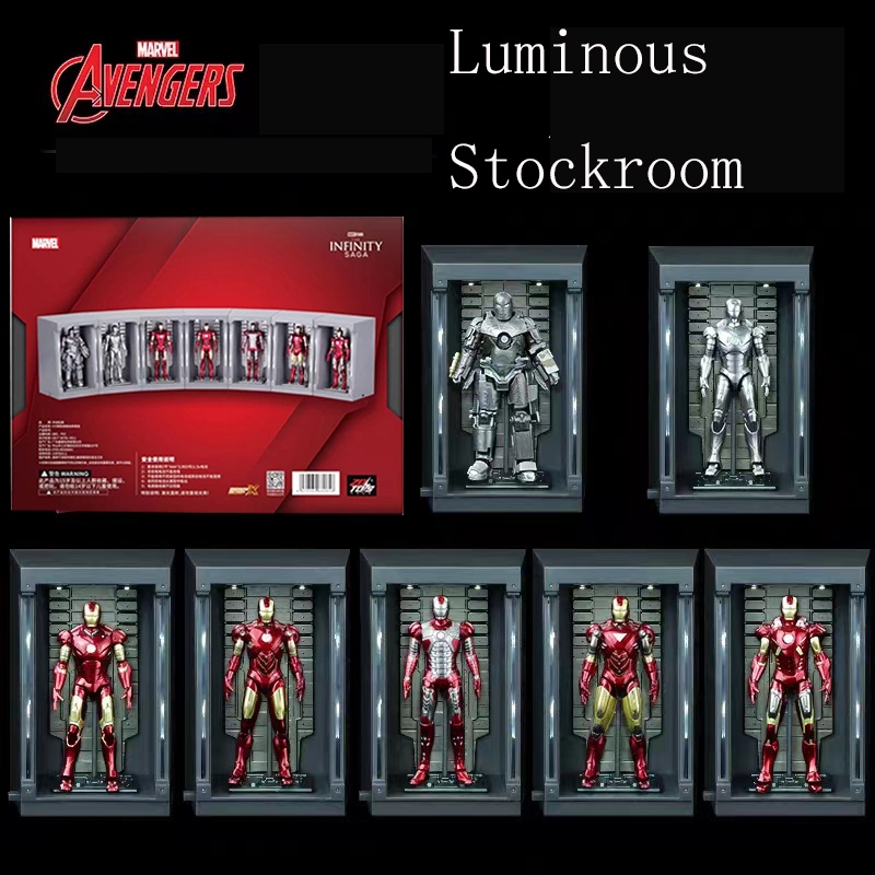 Marvel Iron Man Luminous Stockroom MK1-7 12cm Articulado Action Figure ...