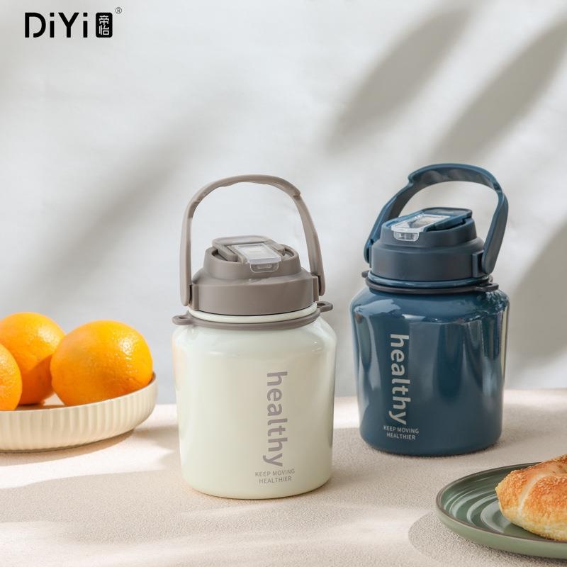 1L Water Bottle with Straw 316 Stainless Steel Insulated Cup Square ...