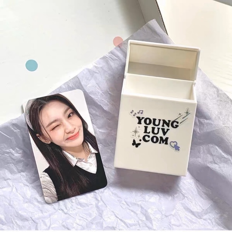 Open Cover Dustproof PC Card Organized Box Idol Photocard Storage ...