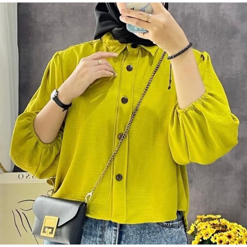 Elza CROP TOP JIMMY BALLOON BLOUSE | Shopee Malaysia