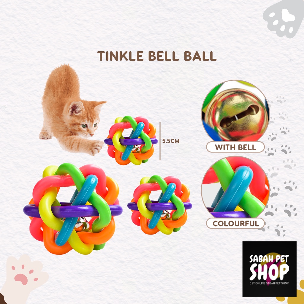 Pet Tinkle Bell Ball Cat Toy Soft Hallow Chasing Ring Ball | Bola ...
