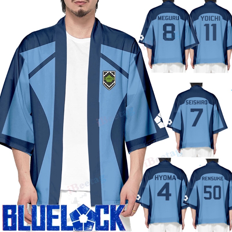 3D Blue Lock Cosplay Kimono Cloak Cardigan Halloween Costumes | Shopee ...