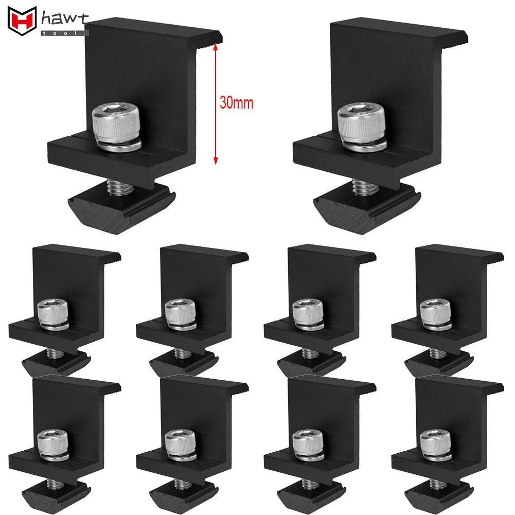 End Clamp Solar Panel Racking Solar Power Supplies 35mm Black Pressing ...