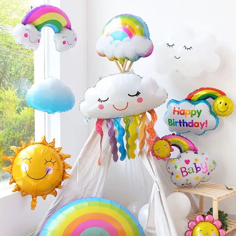 Large Balloon Rainbow Cloud Sun Aluminum Foil Balloon Birthday Party ...