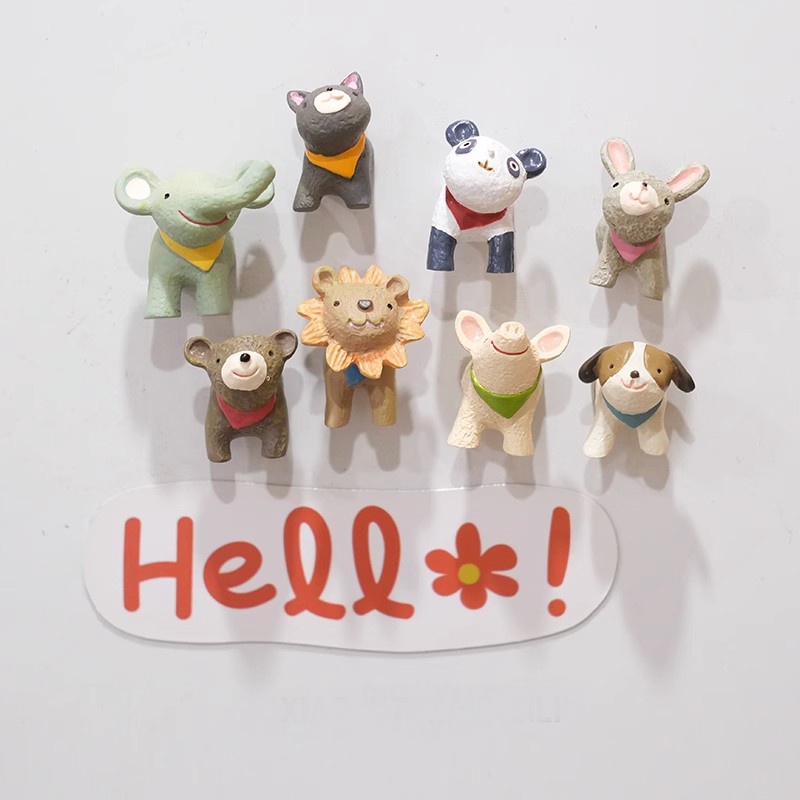 Cartoon Creative Animal Refrigerator Magnet Mini Rabbit Lion Puppy ...
