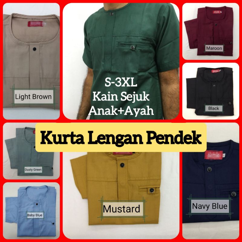 [2025] Kurta Lengan PENDEK Milano | Kurta Lelaki Dewasa | Kurta Short ...