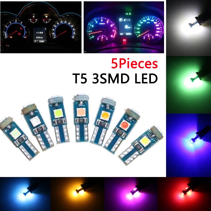 5 Pieces T5 LED 3smd Meter LED Dashboard Light Wedge Instrument Lamp ... 5 Pieces T5 LED 3smd Meter LED Dashboard Light Wedge Instrument Lamp ...