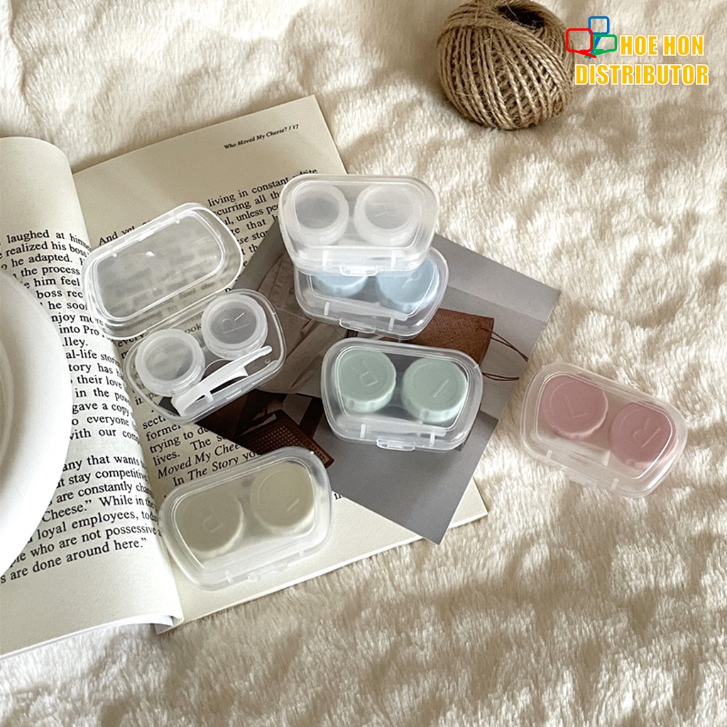 Basic Contact Lens Case 4pcs Set KJ299 Random Color Translucent Bekas ...